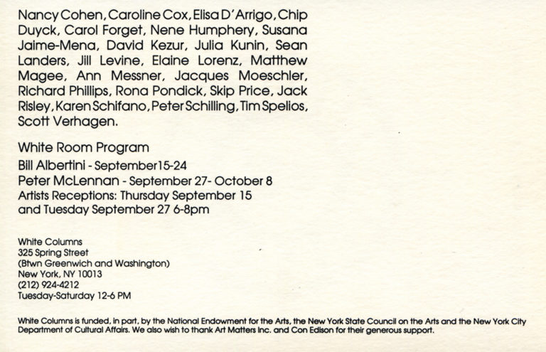 White Room: Bill Albertini | White Columns