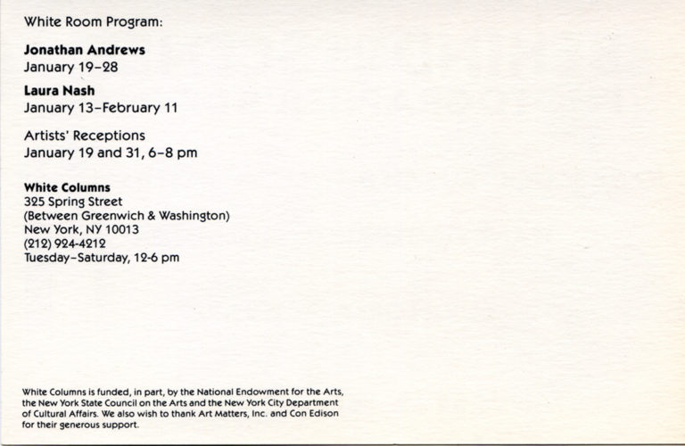 White Room: Laura Nash | White Columns