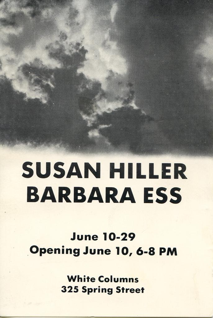 Susan Hiller and Barbara Ess | White Columns
